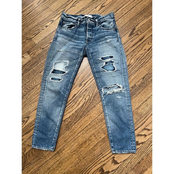 Moussy | Jeans | Moussy Vintage Bowie Selvedge Patchwork Destroyed Tapered Straight Jeans Size ...